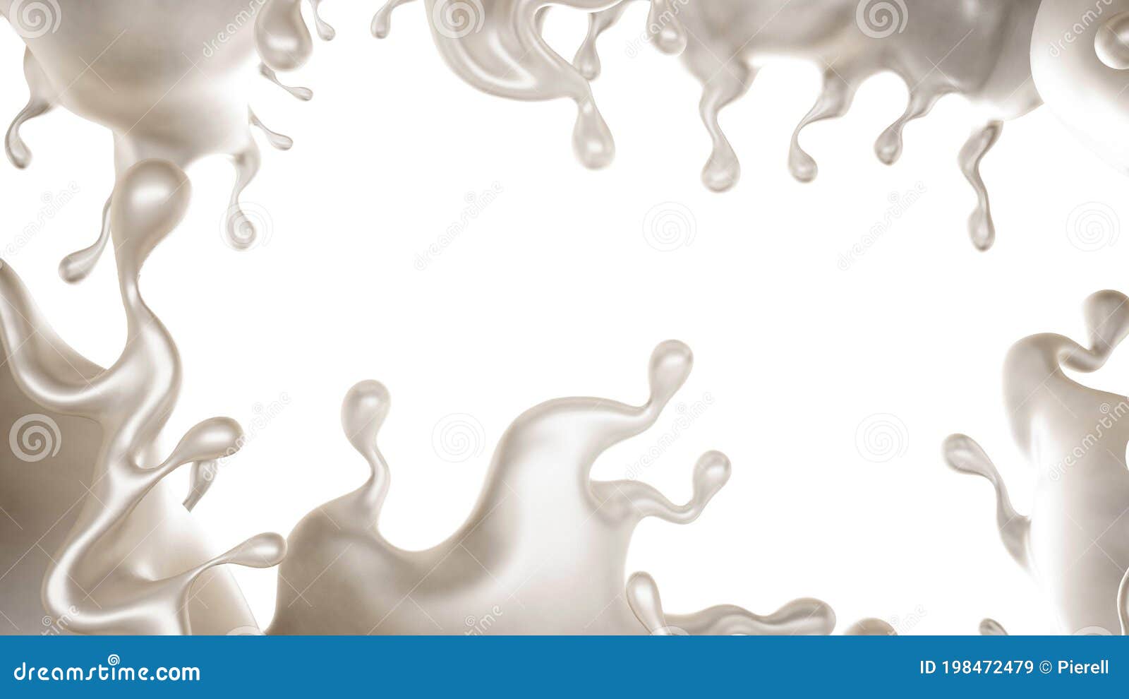 A Splash of a Thick White Liquid. 3d Illustration, 3d Rendering Stock ...