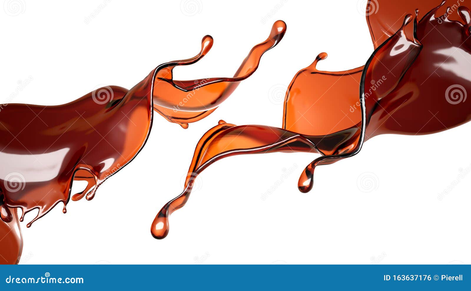 A Splash of a Transparent Brown Liquid. 3d Illustration, 3d Rendering ...