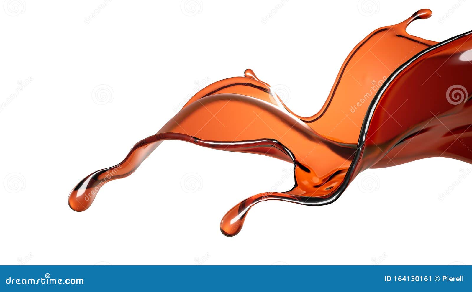 A Splash of a Transparent Brown Liquid. 3d Illustration, 3d Rendering ...