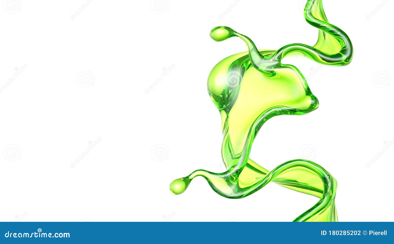 A Splash of a Transparent Green Liquid. 3d Illustration, 3d Rendering ...