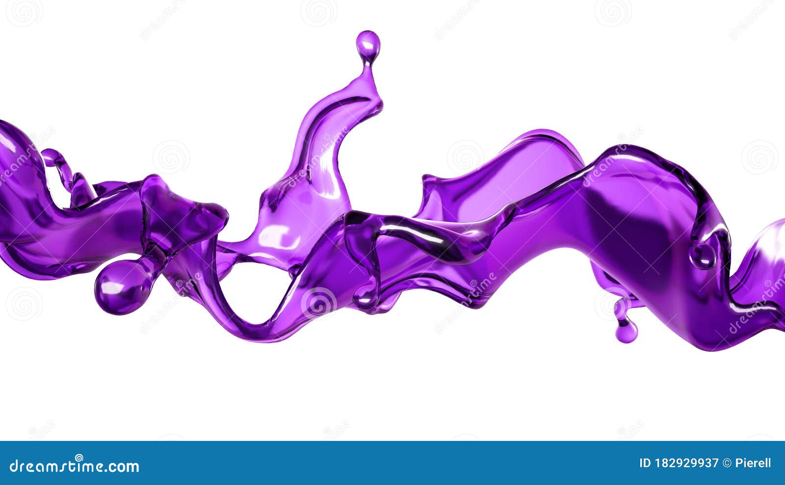 A Splash of Transparent Liquid of a Purple Color on a White Background ...