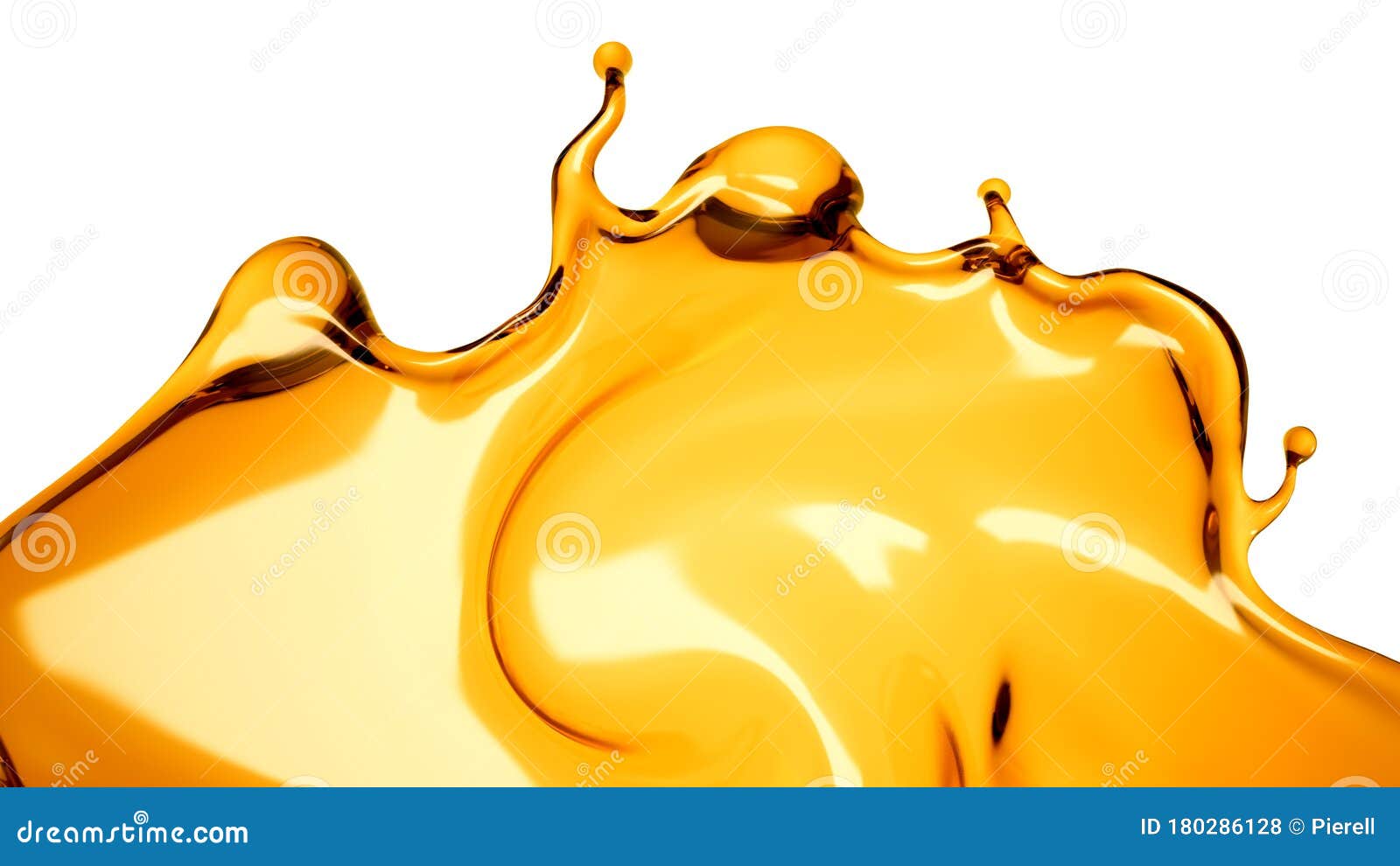 Splash of a Transparent Orange Liquid on a White Background. 3d ...