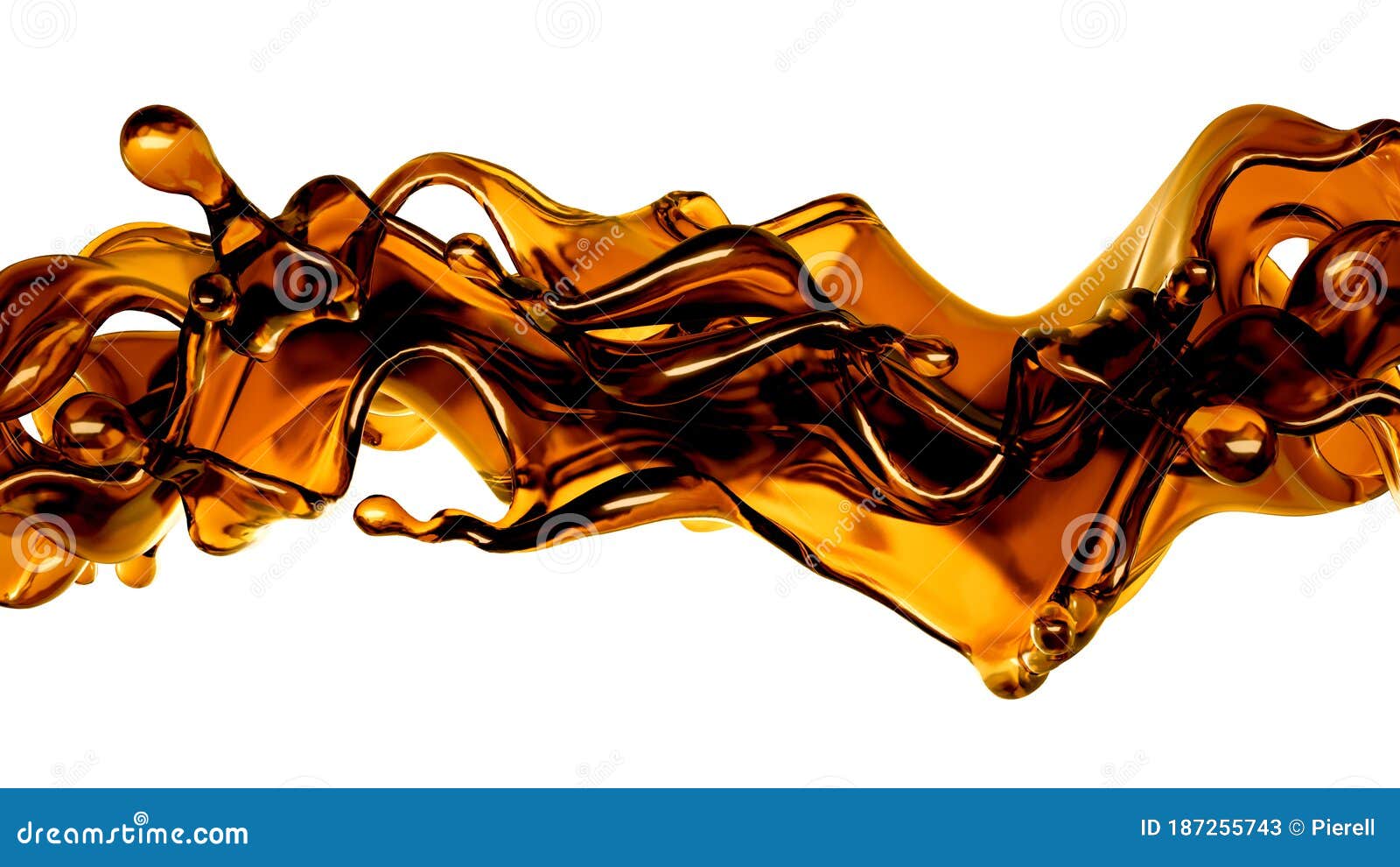 Splash of a Transparent Orange Liquid on a White Background. 3d ...