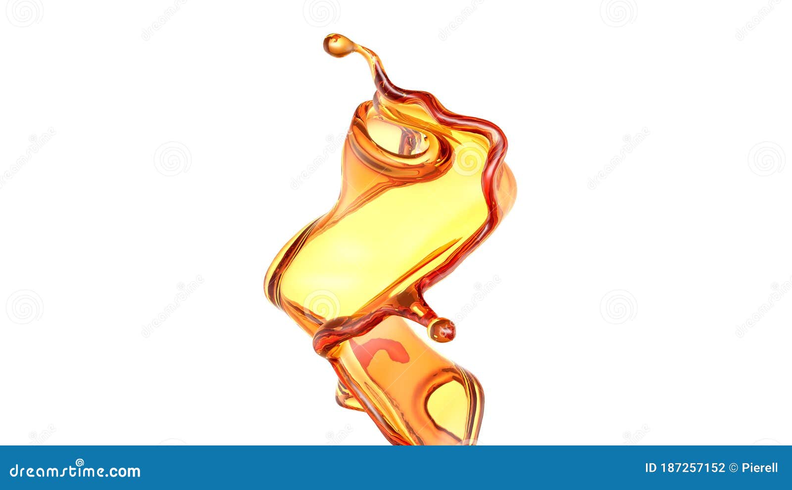 Splash of a Transparent Orange Liquid on a White Background. 3d ...