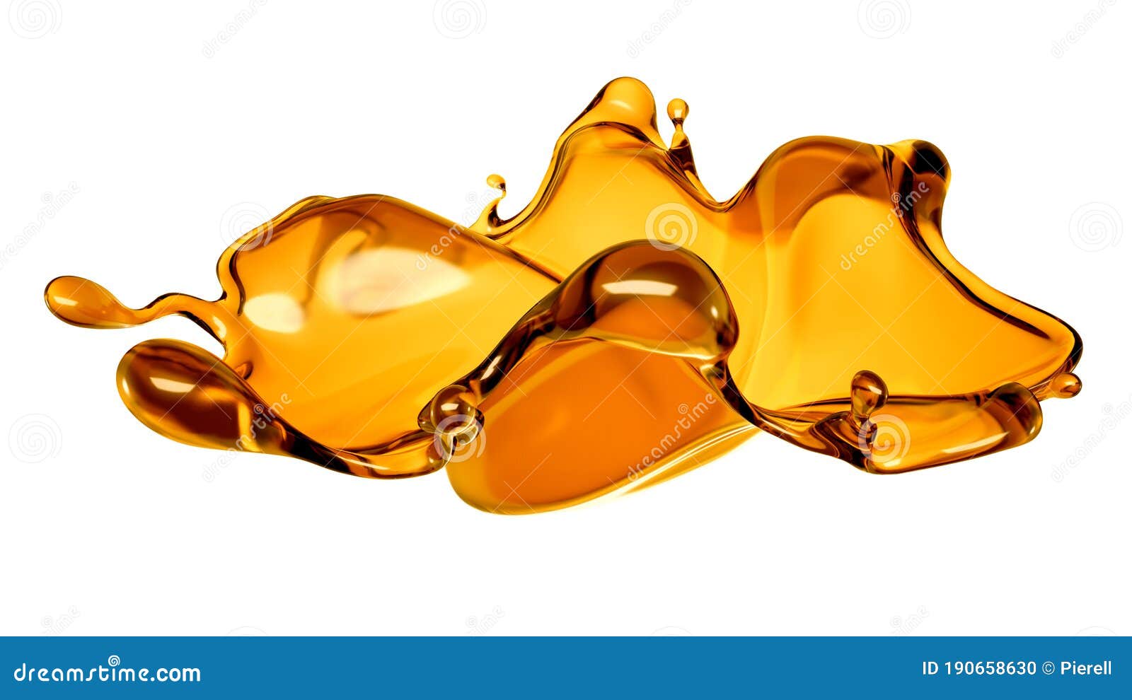 Splash of a Transparent Orange Liquid on a White Background. 3d ...