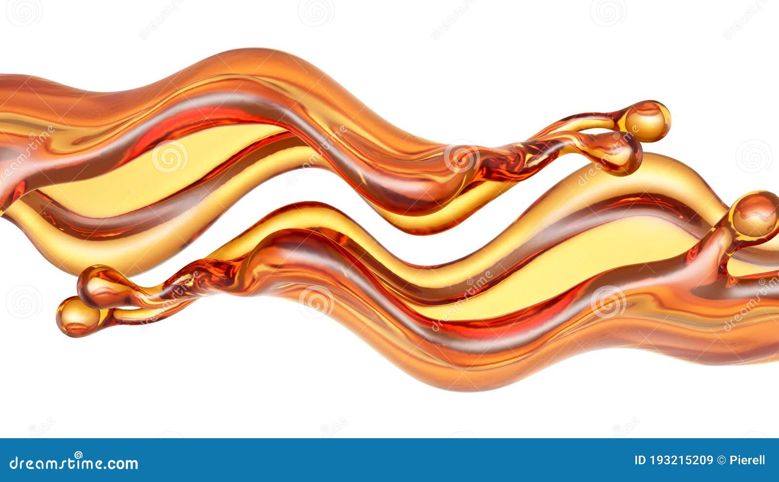 Splash of a Transparent Orange Liquid on a White Background. 3d ...