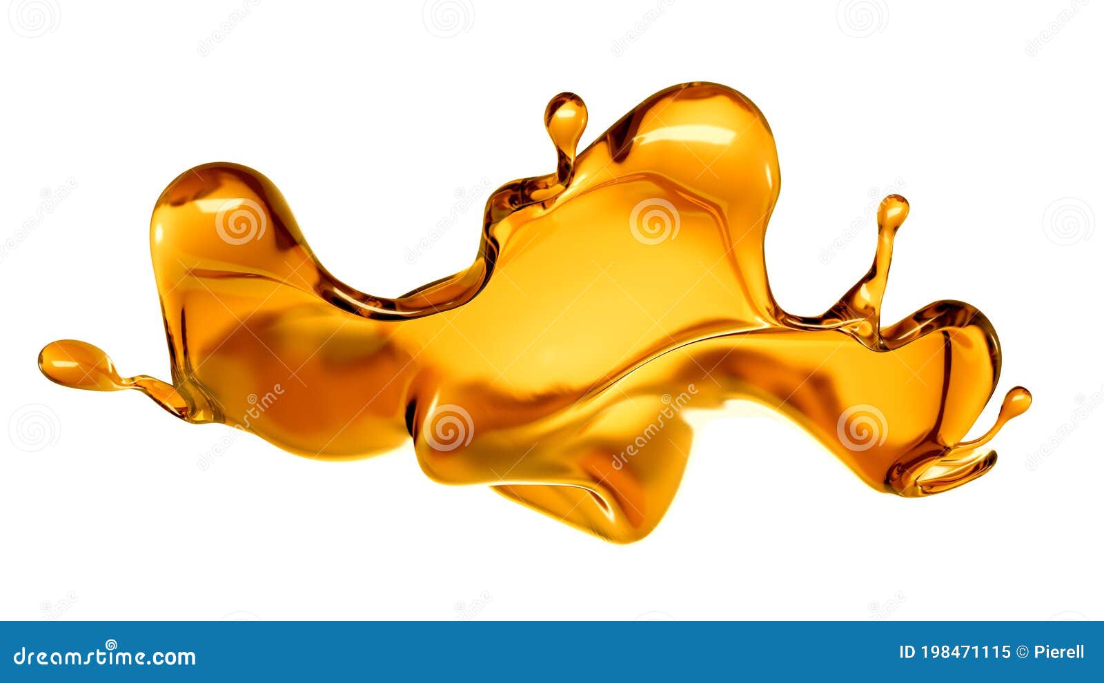 Splash of a Transparent Orange Liquid on a White Background. 3d ...