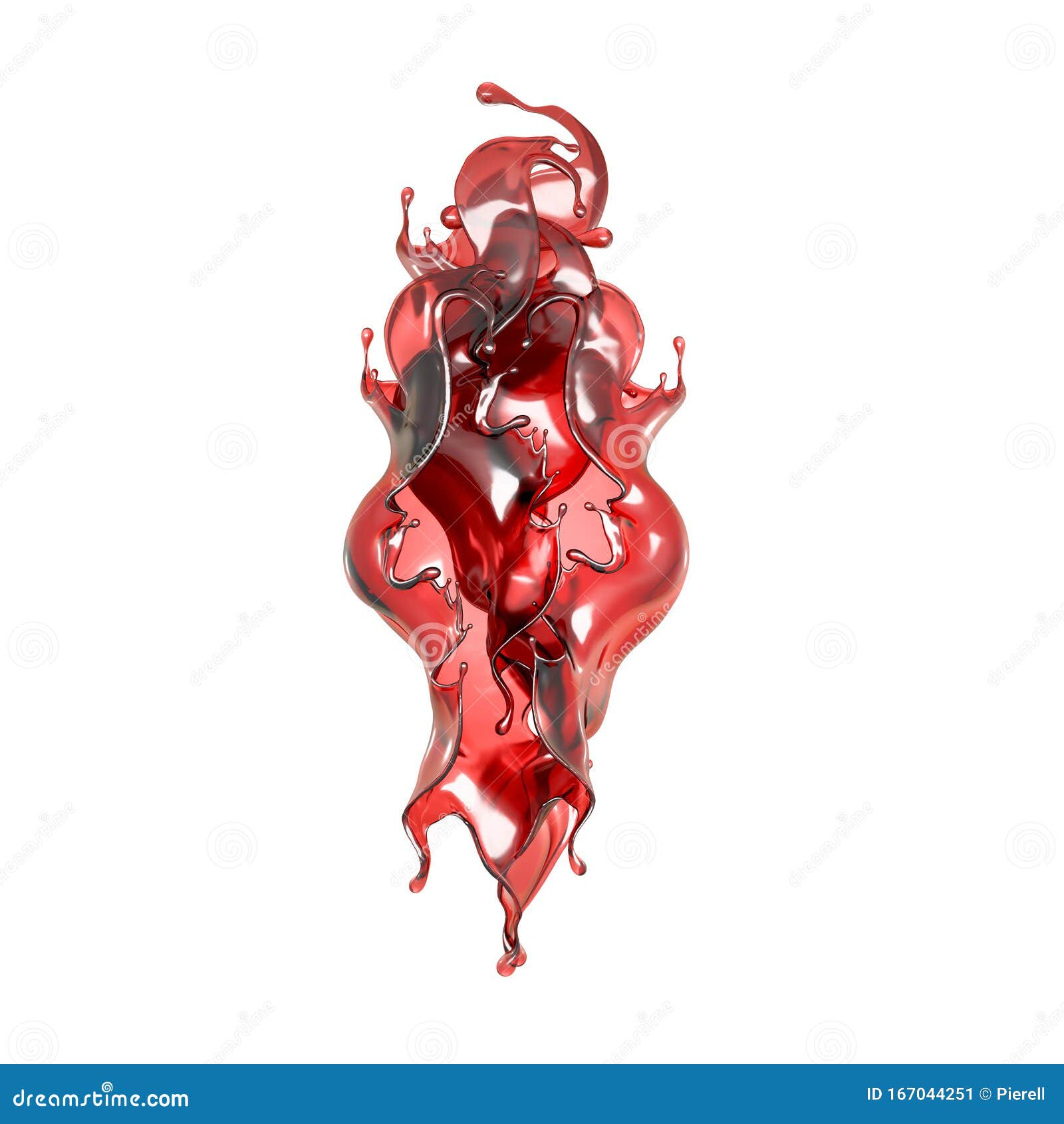 A Splash of a Transparent Red Liquid. 3d Illustration, 3d Rendering ...