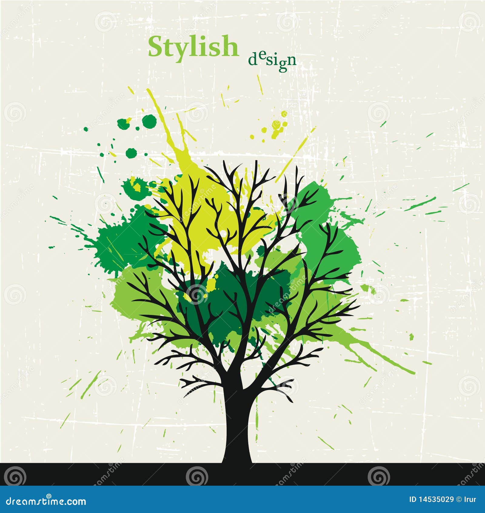 Splash tree stock vector. Illustration of nature, splotch - 14535029