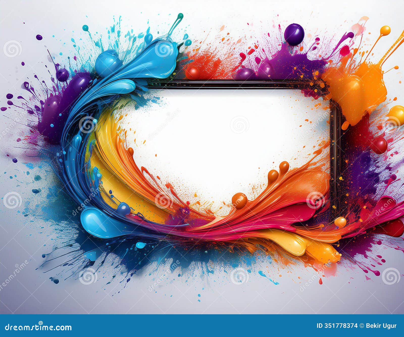 Splash Vector Border for Your Messages and Designs Stock Illustration ...