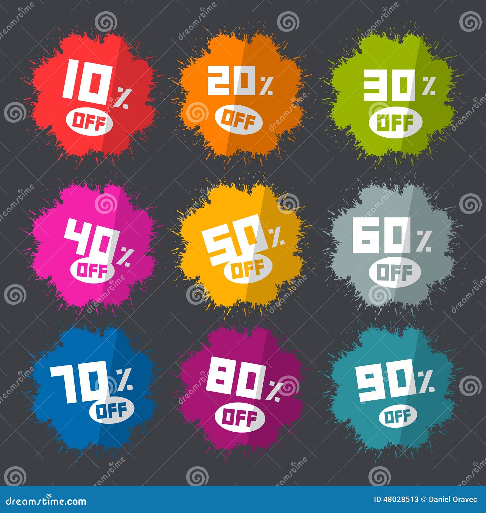 Splash Vector Discount Labels Set Stock Vector - Illustration of paint ...