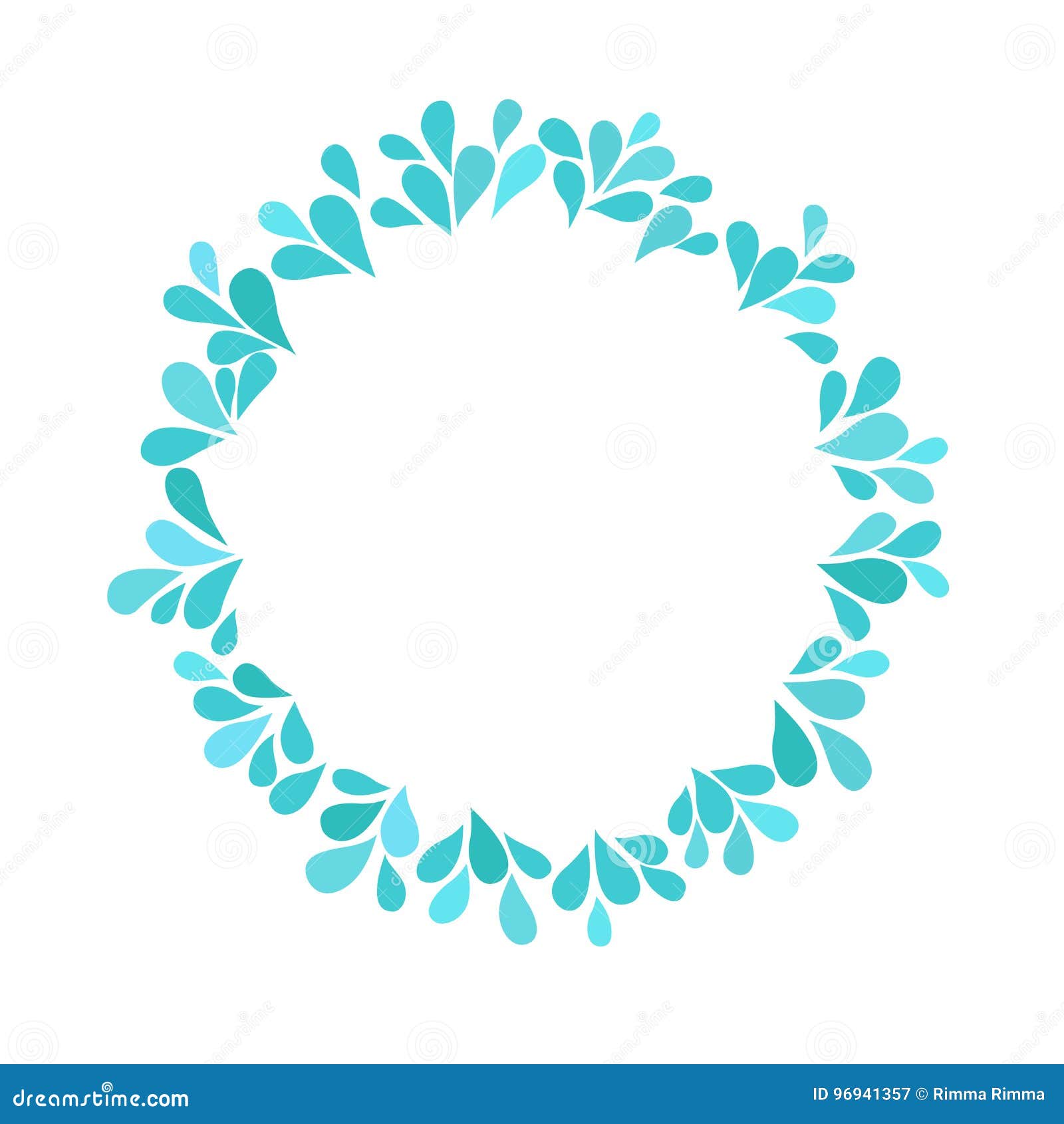 Splash Vector Frame. Water Blue Drops with Empty Space for Your Text ...