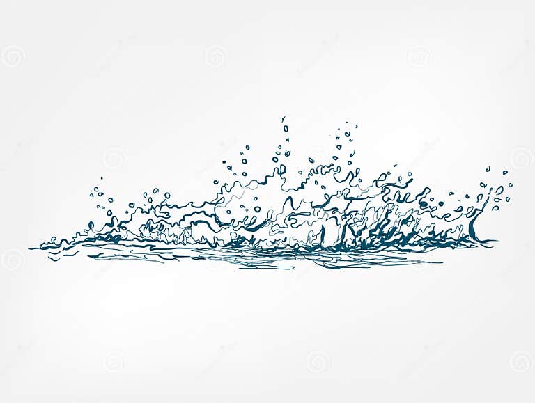 Splash Vector Isolated Line Water Drop Stock Illustration ...