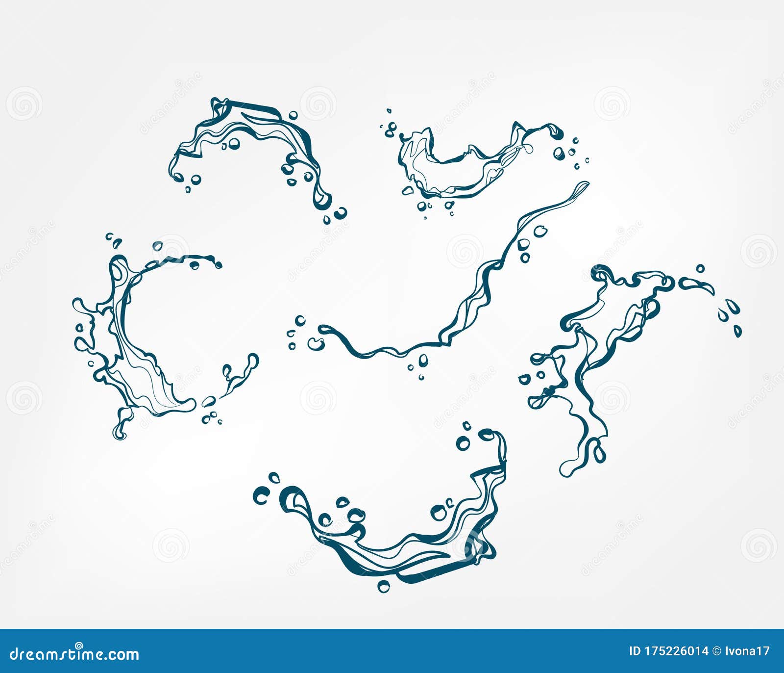 Splash Vector Isolated Line Water Drop Royalty-Free Stock Image ...