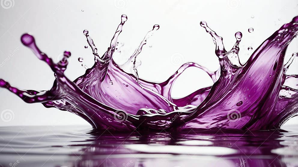 Splash of Violet Liquid Isolated in White Ai Generated Stock ...