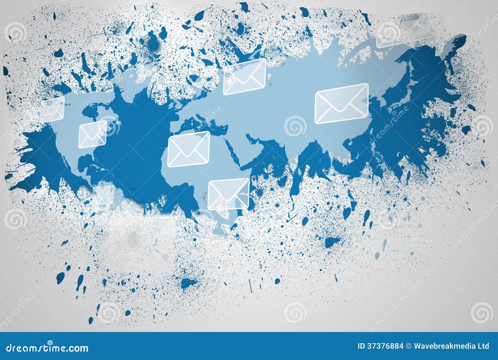 Splash on Wall Revealing Email Graphic Stock Illustration ...
