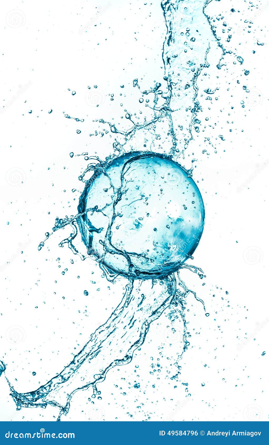 Splash water ball isolated stock photo. Image of light - 49584796