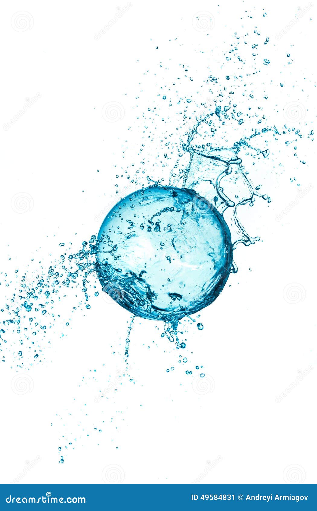 Splash water ball isolated stock image. Image of falling - 49584831