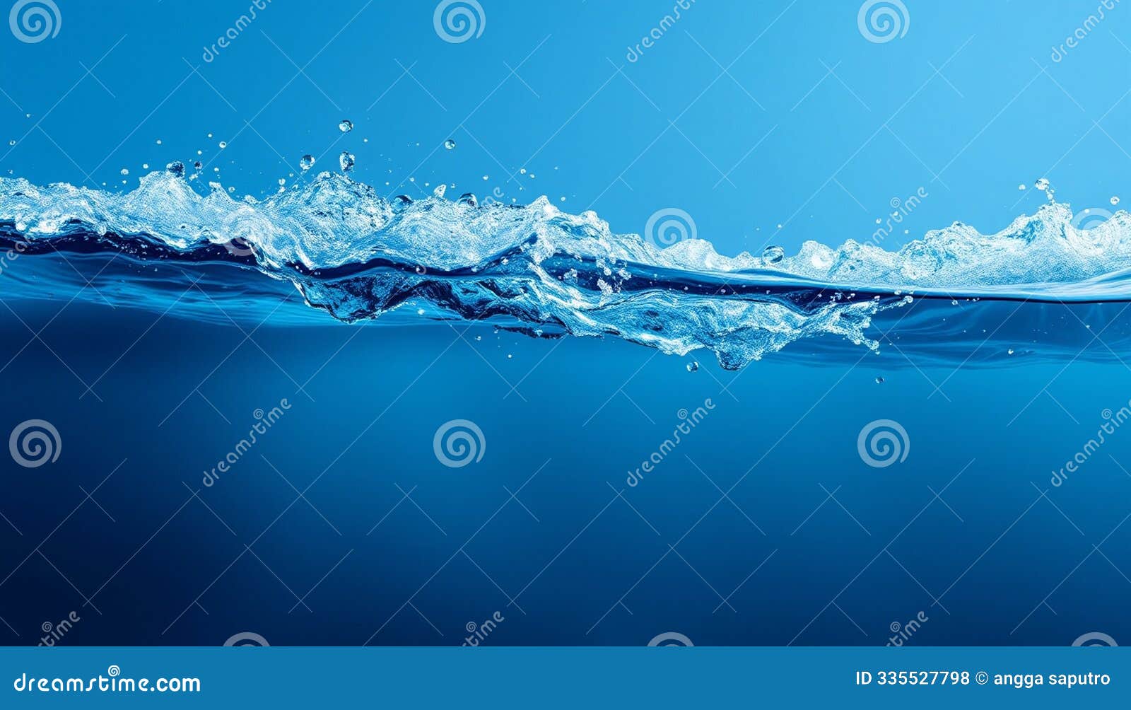 Splash Water and Blue Wave Design Blue Ocean Surf Diving Background ...