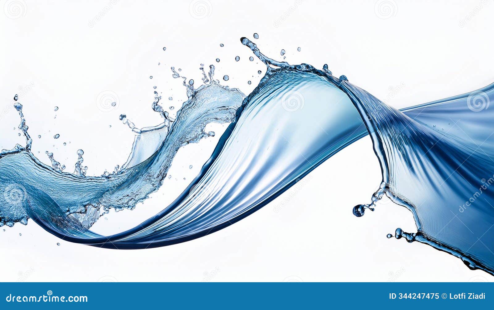 A Splash of Water on a Curve Shape Bold Lines Stunning Isolate on White ...