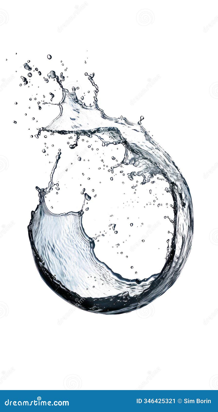 A Splash of Water on a Curve Shape Bold Lines Stunning Stock ...