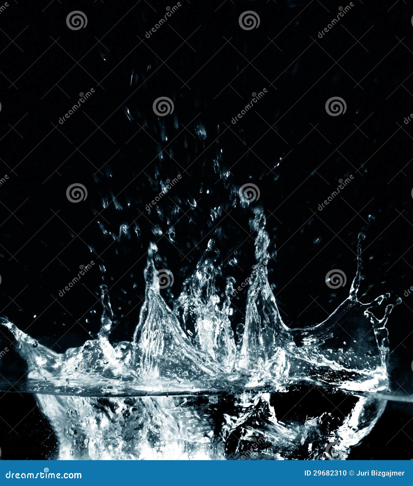 Splash in water with drops stock photo. Image of macro - 29682310