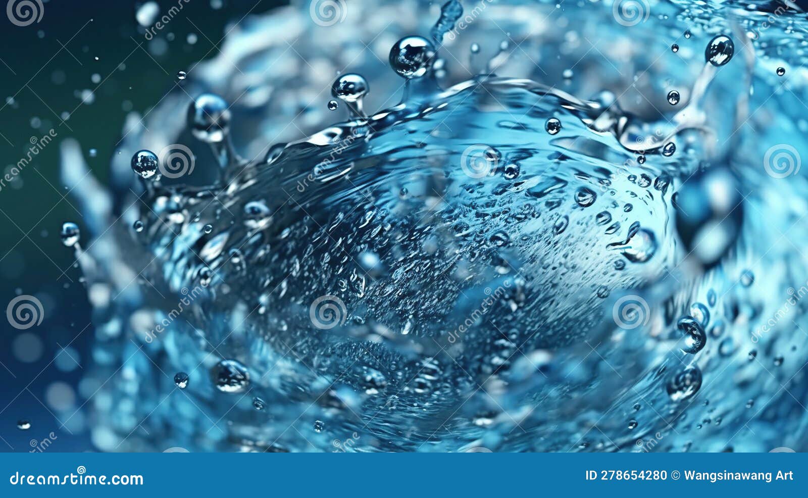 Splash of Water Flow with Bubble Ai Generated Image Stock Illustration ...