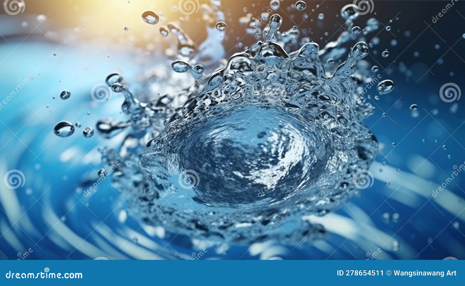 Splash of Water Flow with Bubble Ai Generated Image Stock Illustration ...
