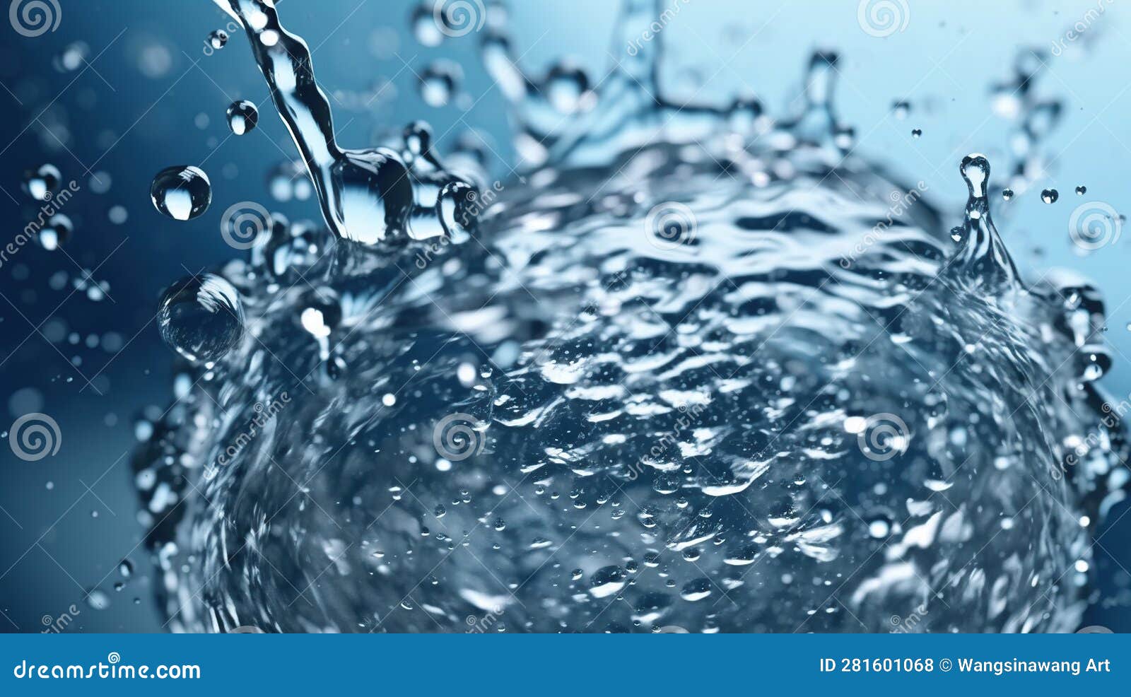 Splash of Water Flow with Bubble Ai Generated Image Stock Illustration ...