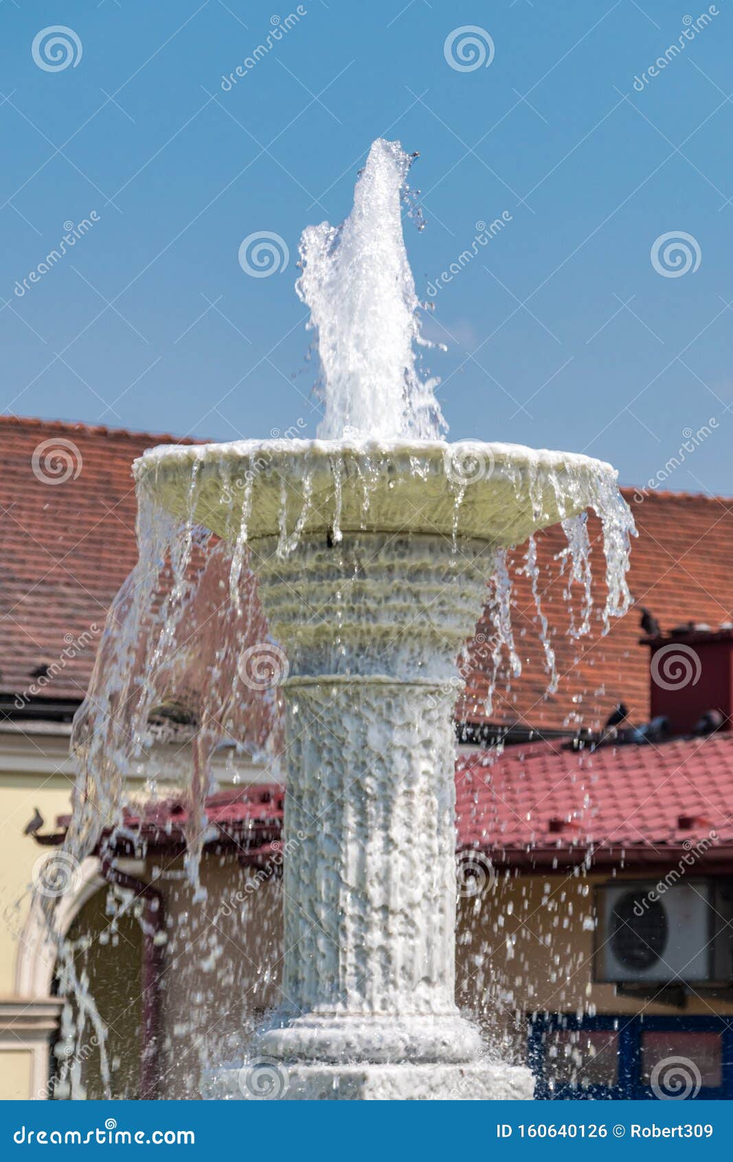 Splash of Water Fountain. View of Top of Water Fountain Stock Photo ...