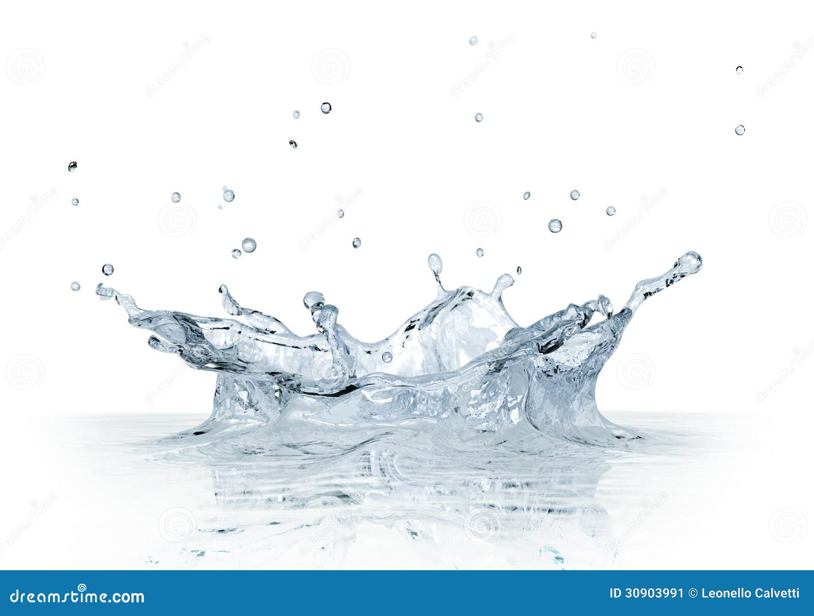 Splash Water Isolated on White Background. Stock Image - Image of cold ...
