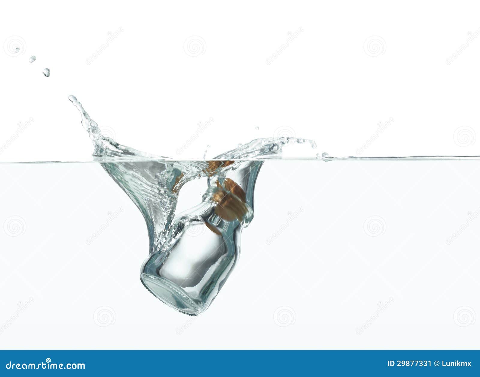 Bottle splashing in water stock image. Image of clear - 29877331