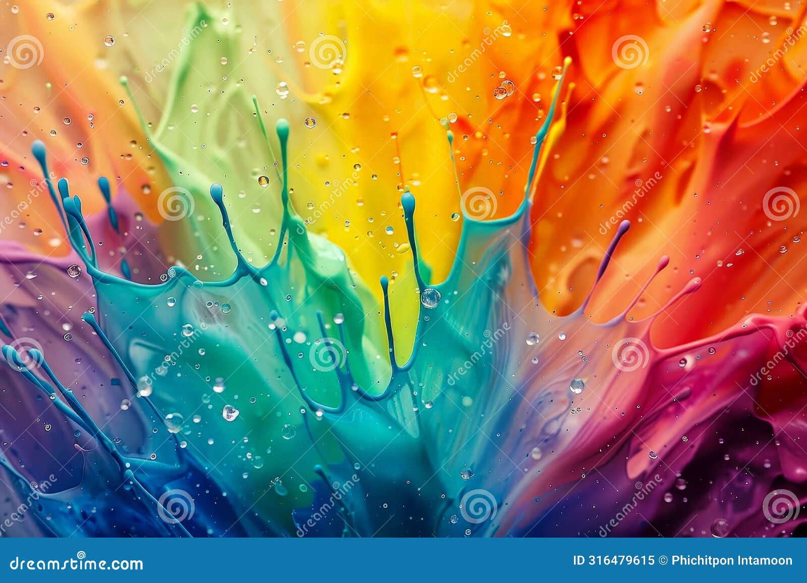 A Splash of Water with a Rainbow in the Middle. Ai Generative Stock ...