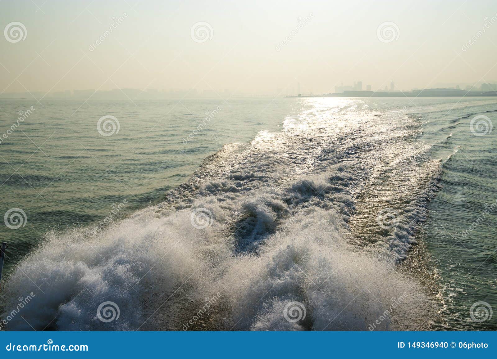 Splash Water at Ship Tail in Sea Stock Photo - Image of flying ...