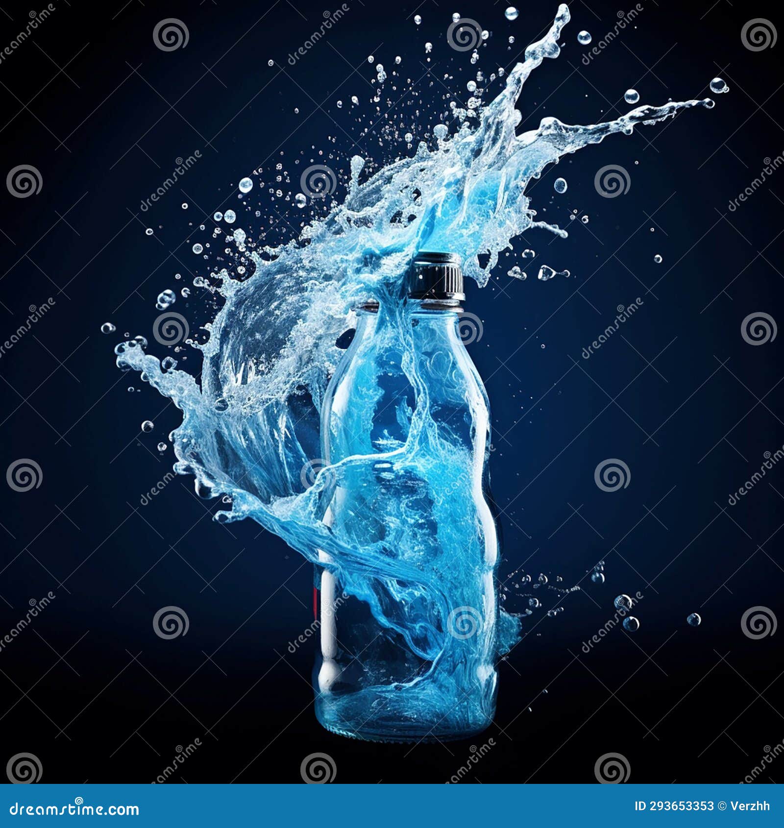 Splash of Water Splashing from a Bottle 1 Stock Illustration ...