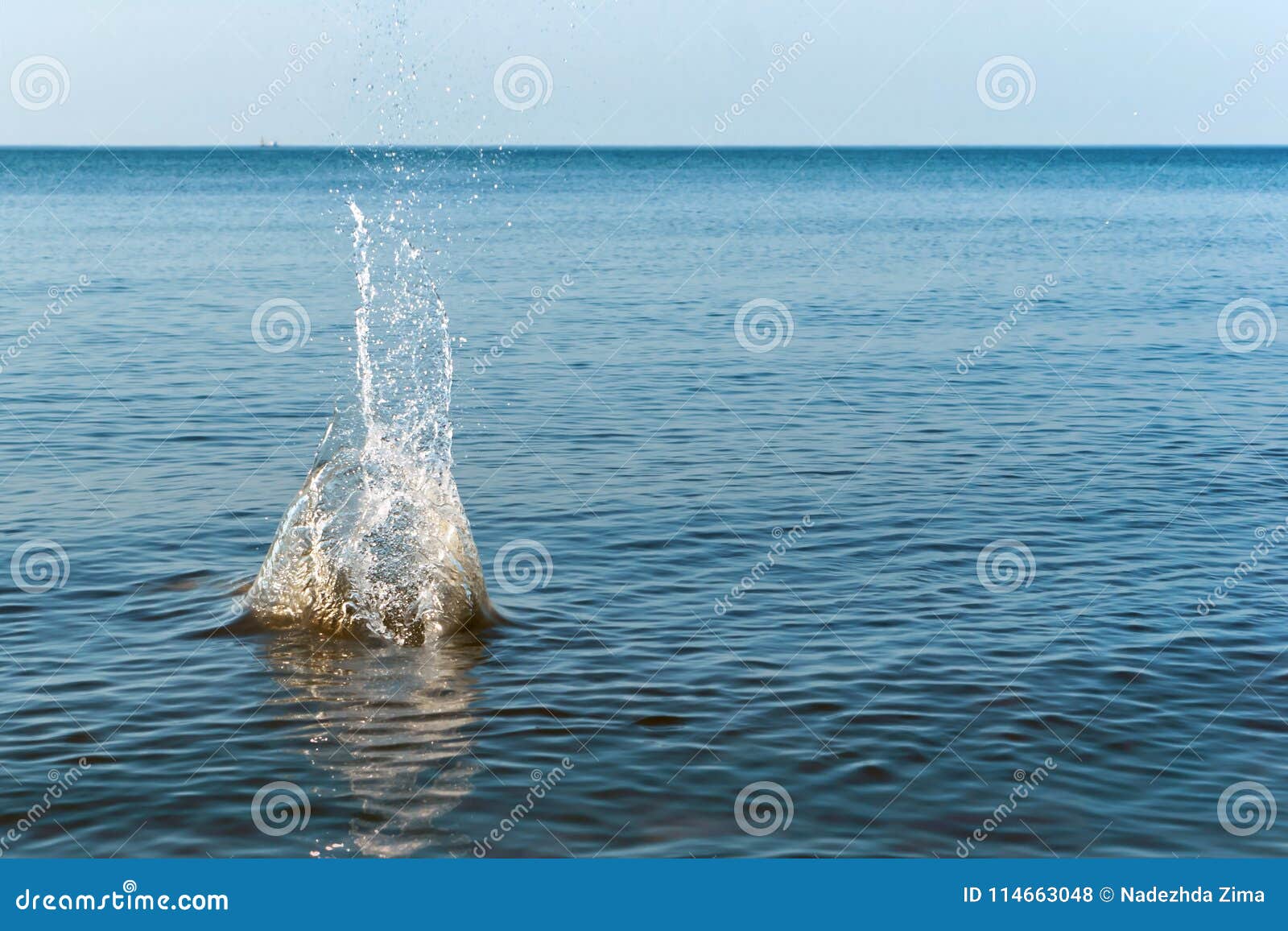 Splash Water, Stone Throw in the Water, Splashing Away from the Stone ...