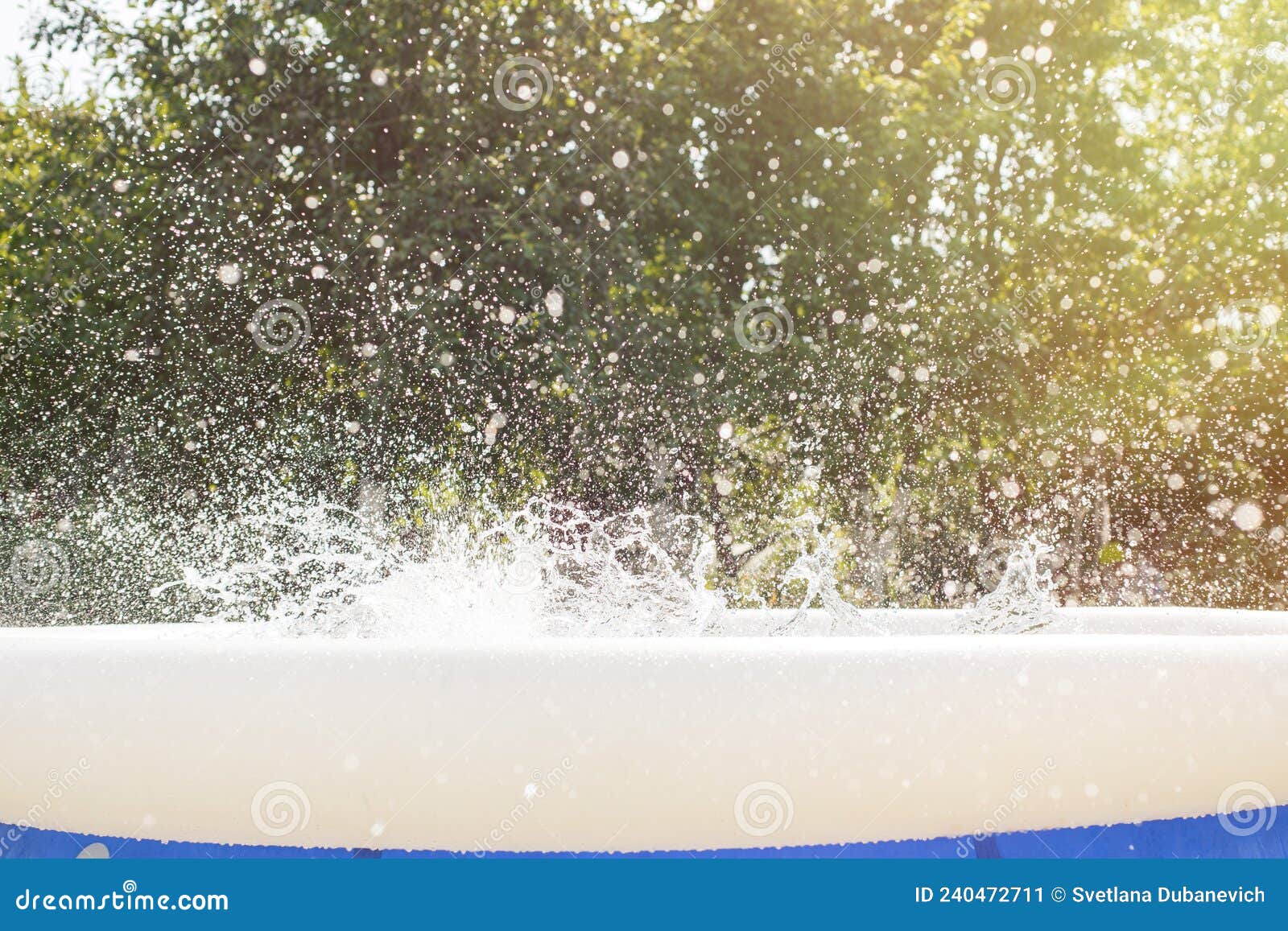 Splash of Water in the Swimming Pool from Kid Jump. Water Splash ...