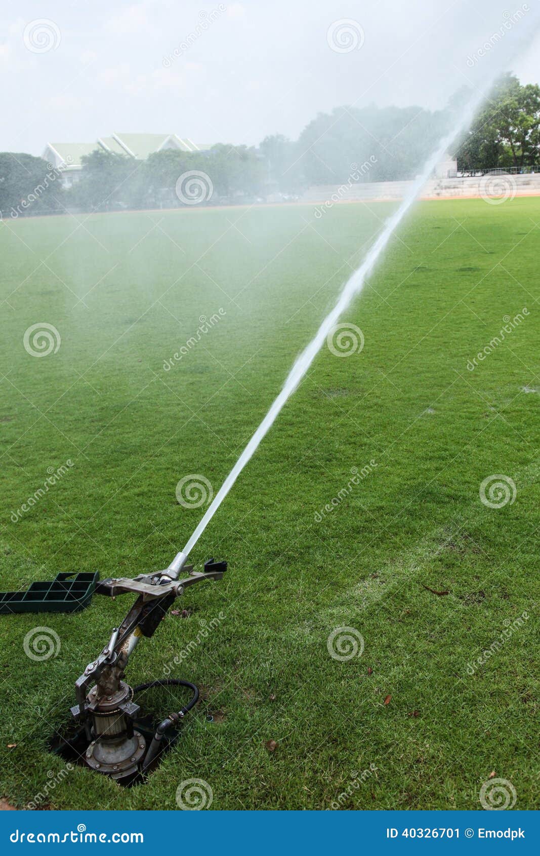 Splash Water To Football Field Stock Image - Image of clean, springer ...