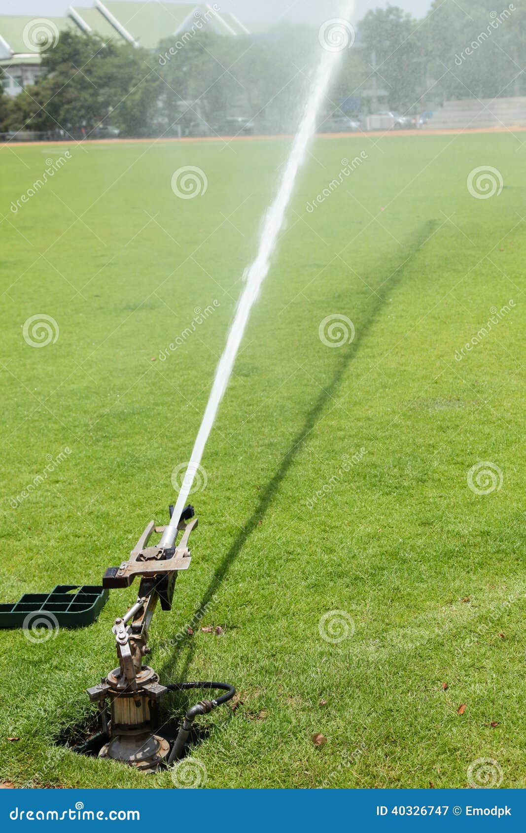 Splash Water To Football Field Stock Image - Image of football, water ...