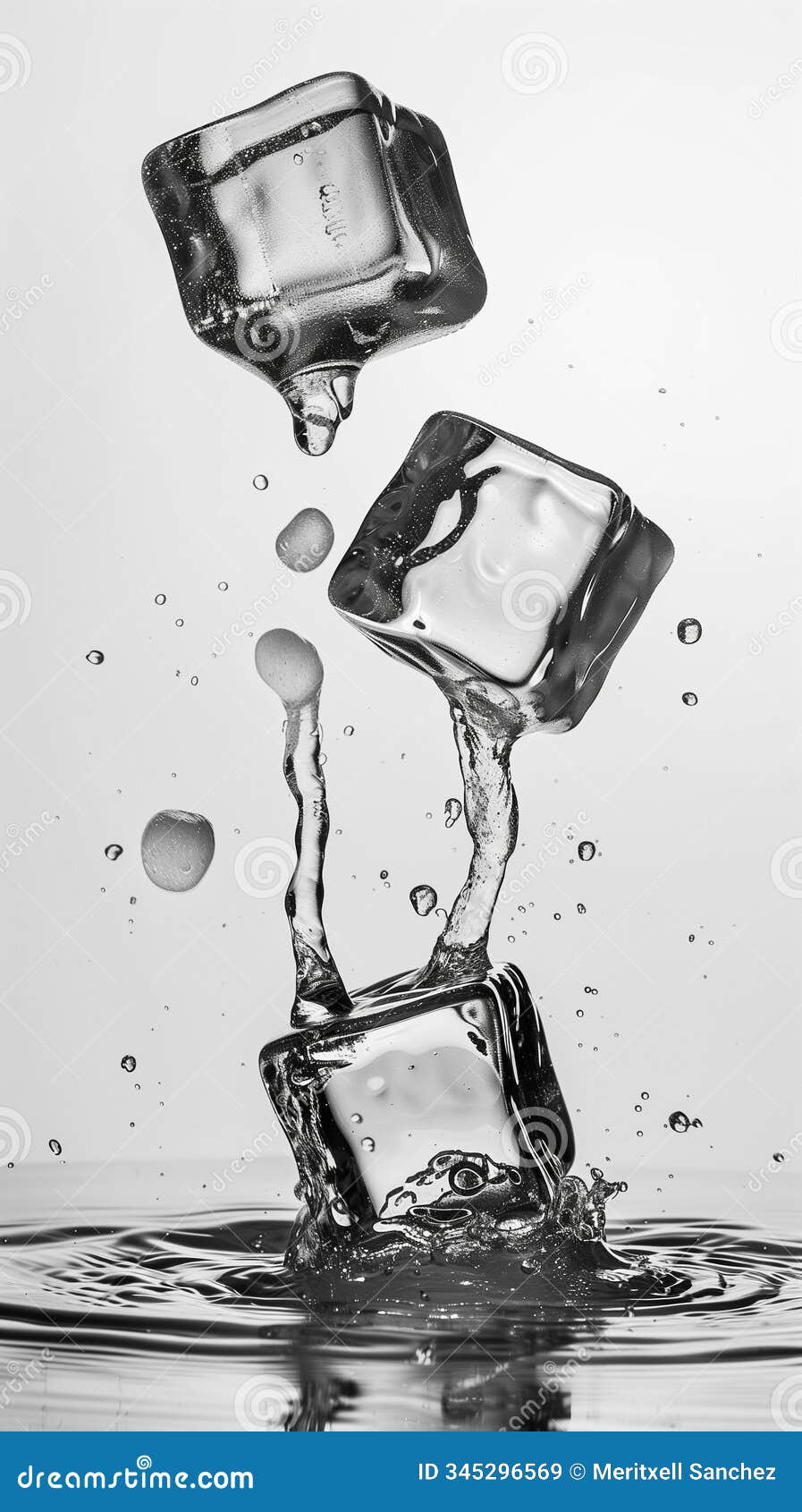 A Splash of Water with Two Ice Cubes in it. Generative AI Stock ...