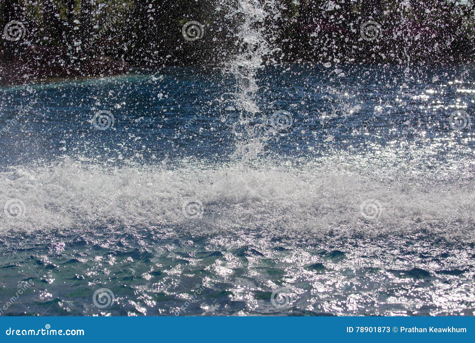 Splash Water from Water Fall in Swimming Pool Stock Image - Image of ...
