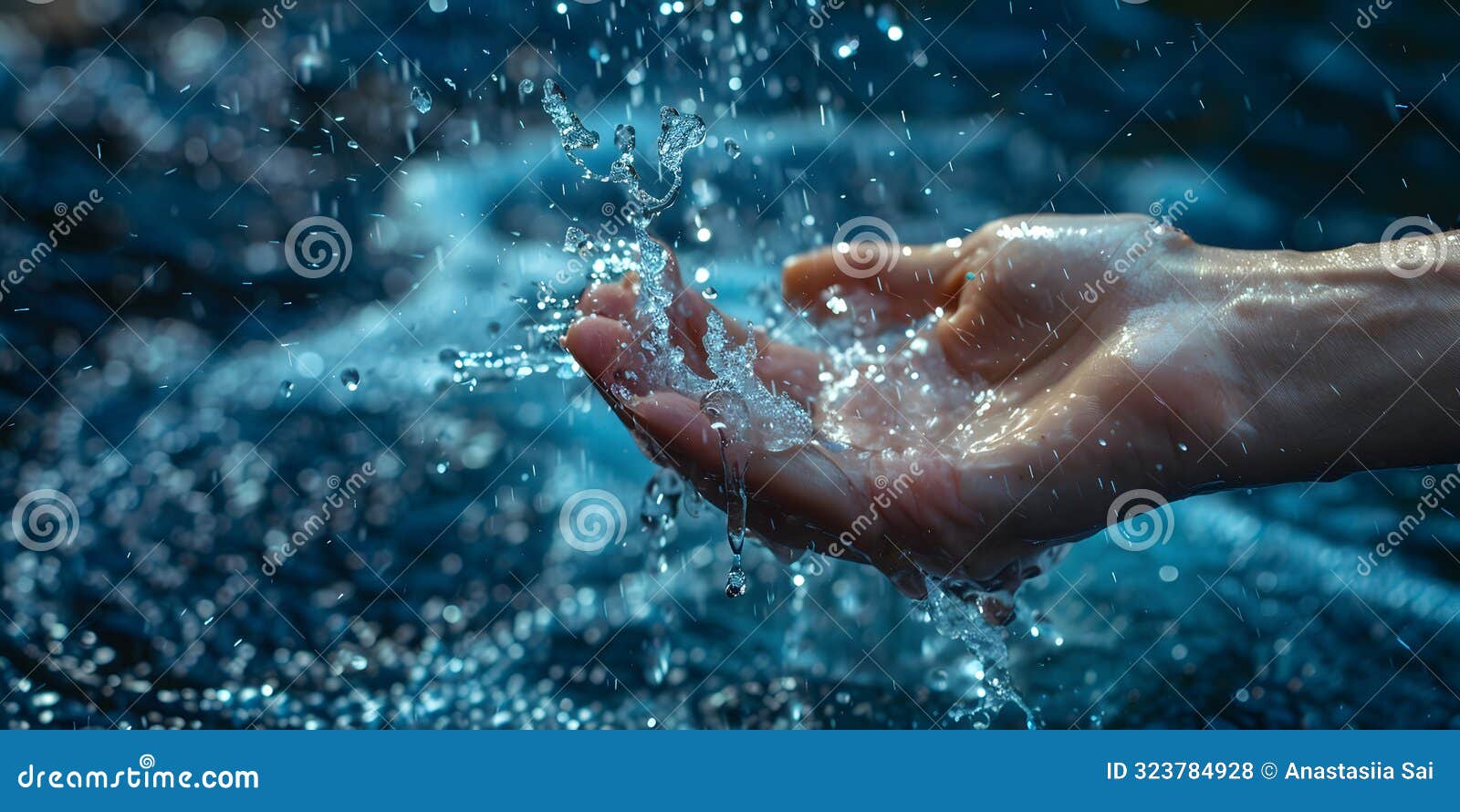 A Splash of Water in Your Hands Stock Photo - Image of sanitary ...