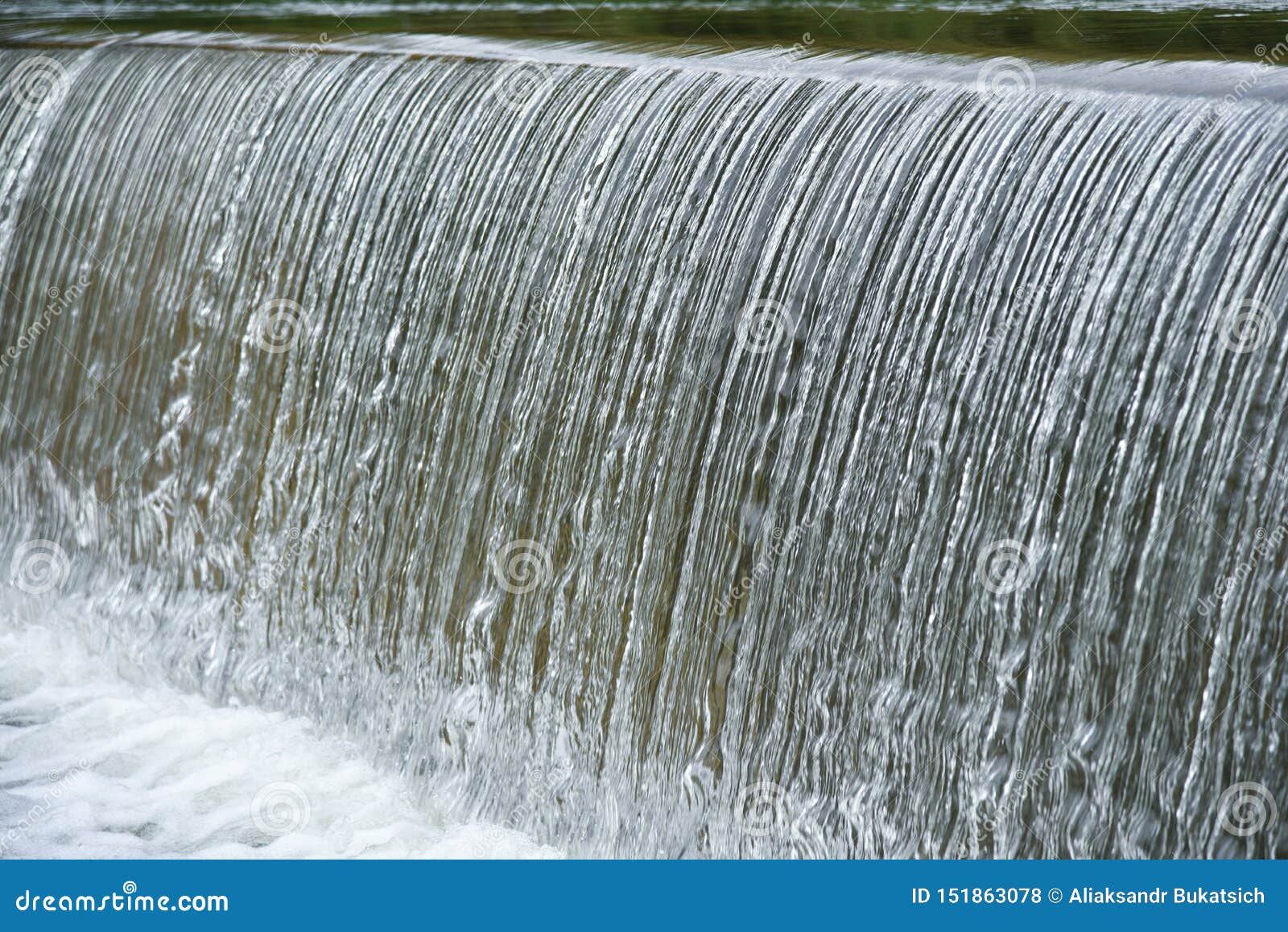 Splash Waterfall on the Dam Stock Photo - Image of water, blue: 151863078