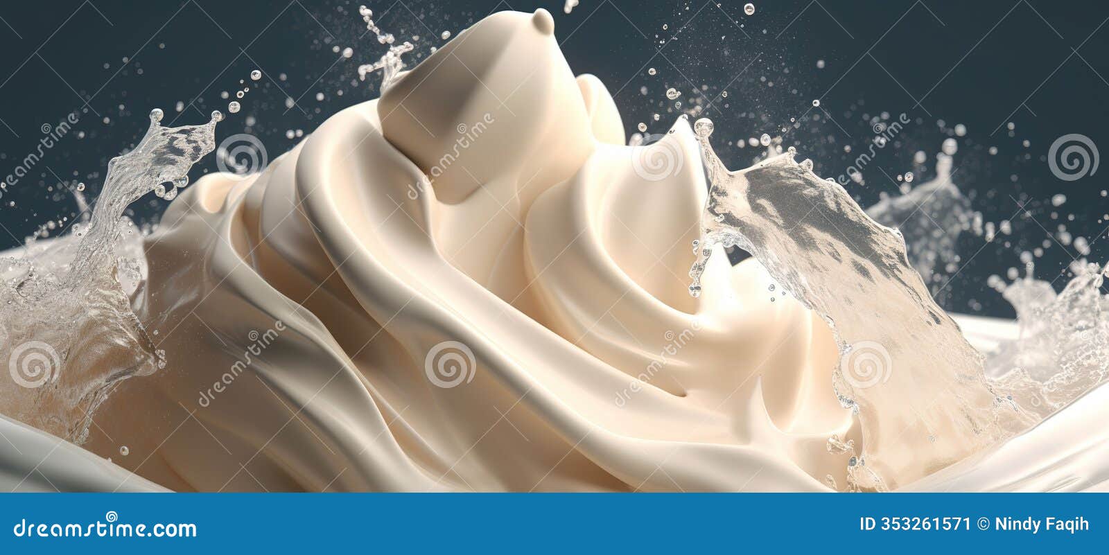 Splash Wave of Vanilla Chocolate Milk Ice Cream Background Stock ...