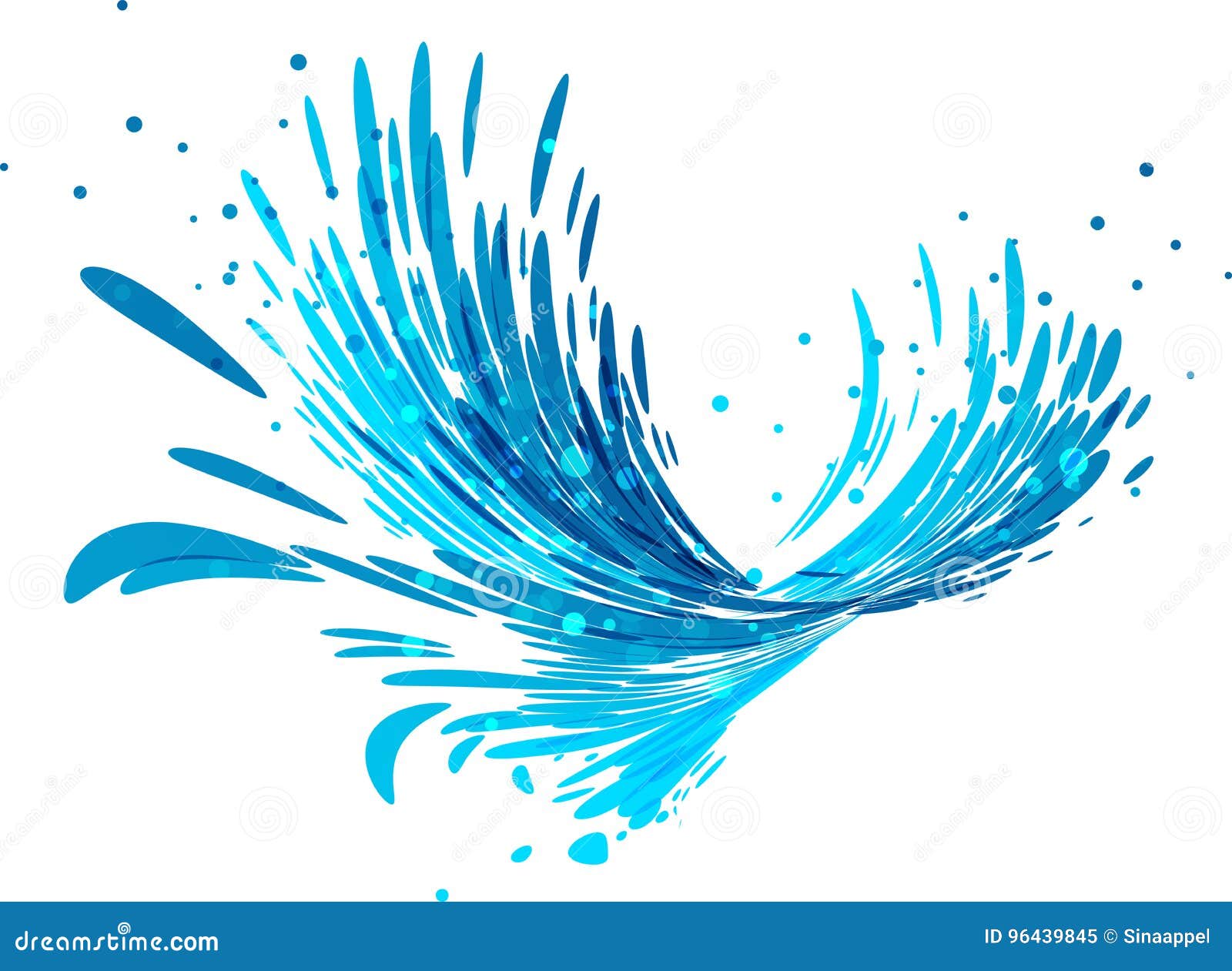 Splash wave on white stock vector. Illustration of design - 96439845