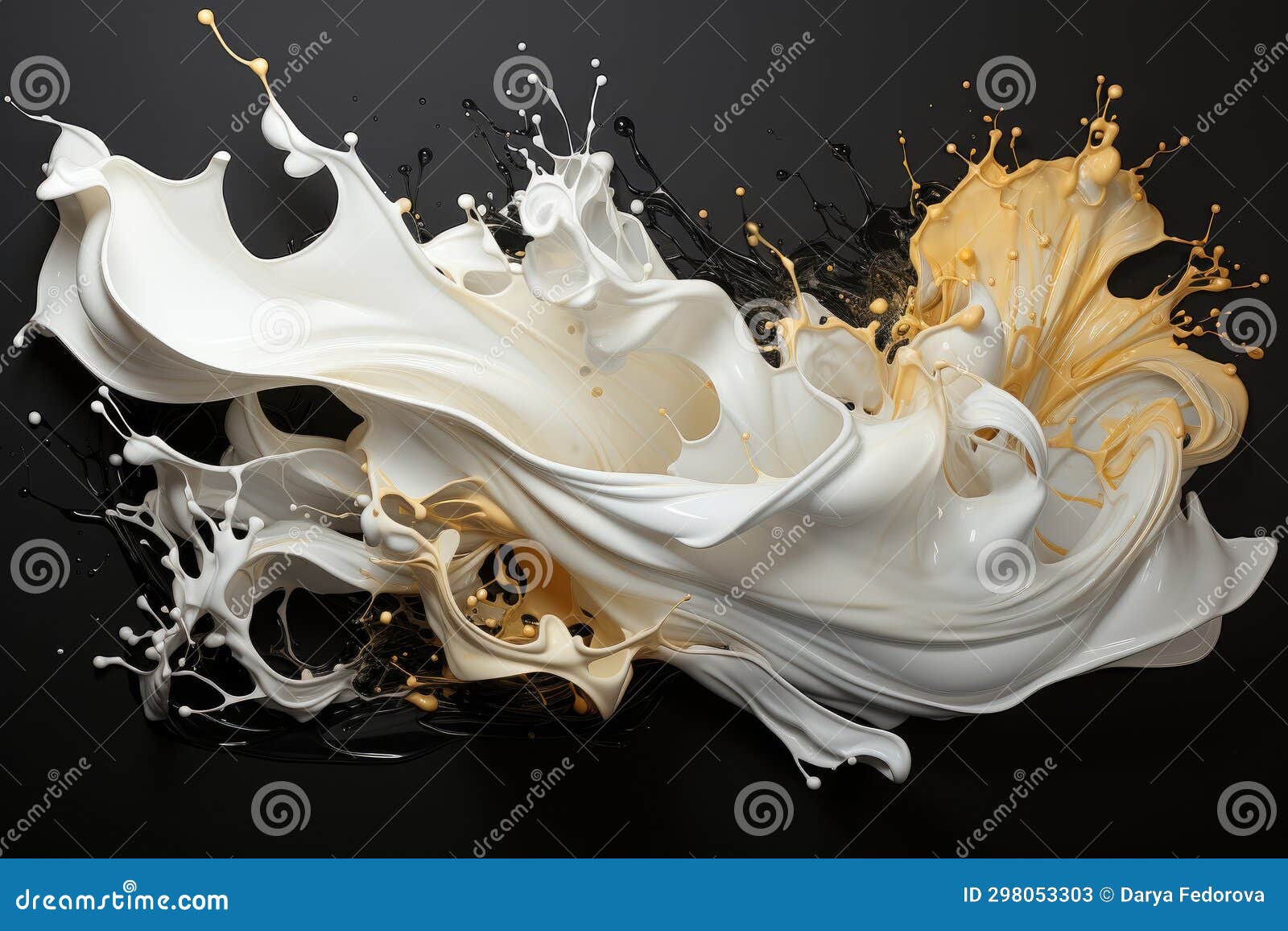Splash of White Liquid on Black Background. Stock Illustration ...