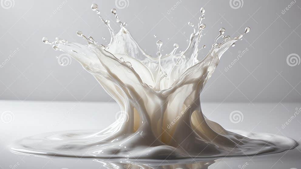 Splash of White Liquid Isolated in White Ai Generated Stock ...