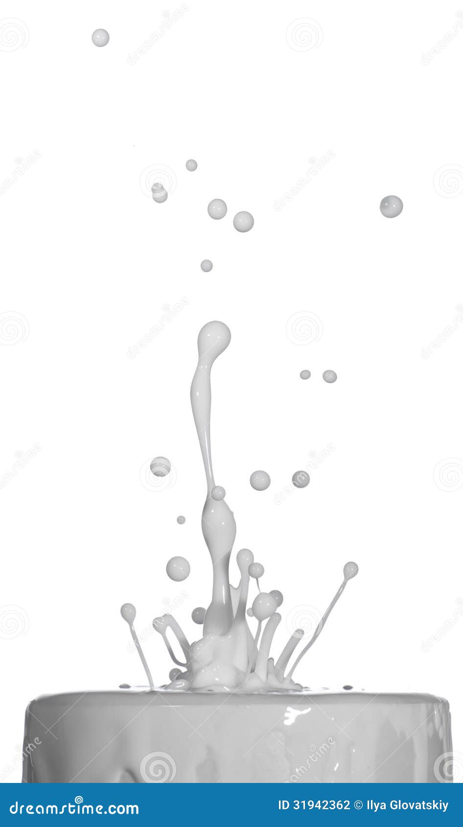 Splash of White Liquid Isolated Stock Photo - Image of bubble ...