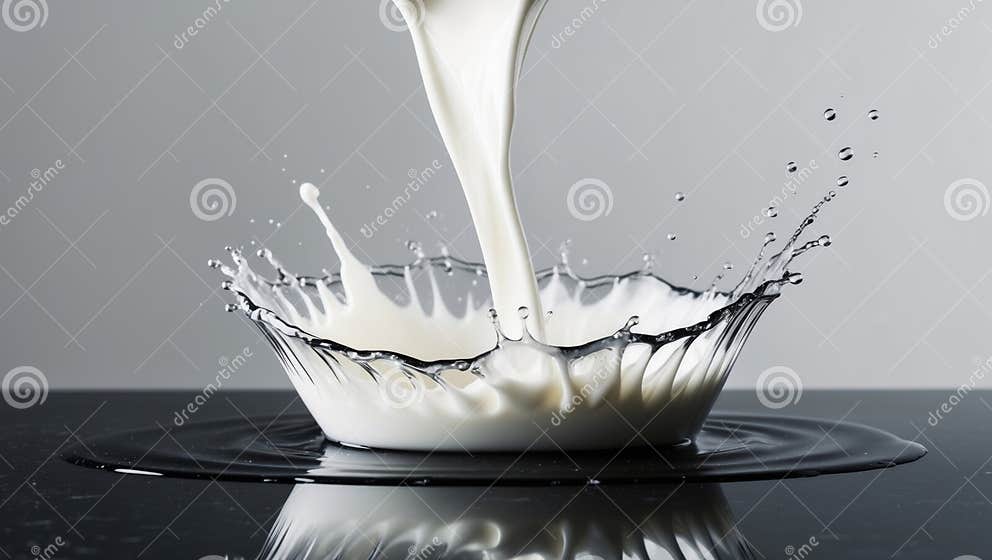 Splash of White Liquid on Smooth Surface. Stock Image - Image of soft ...