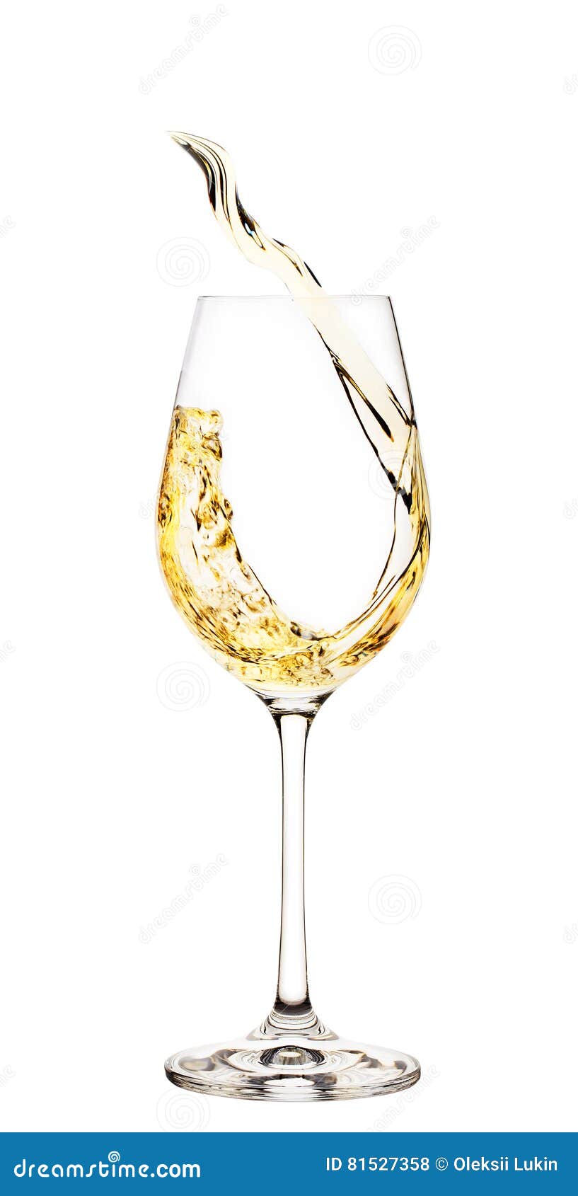 Splash of White Wine in Glass Stock Photo - Image of objects, luxury ...